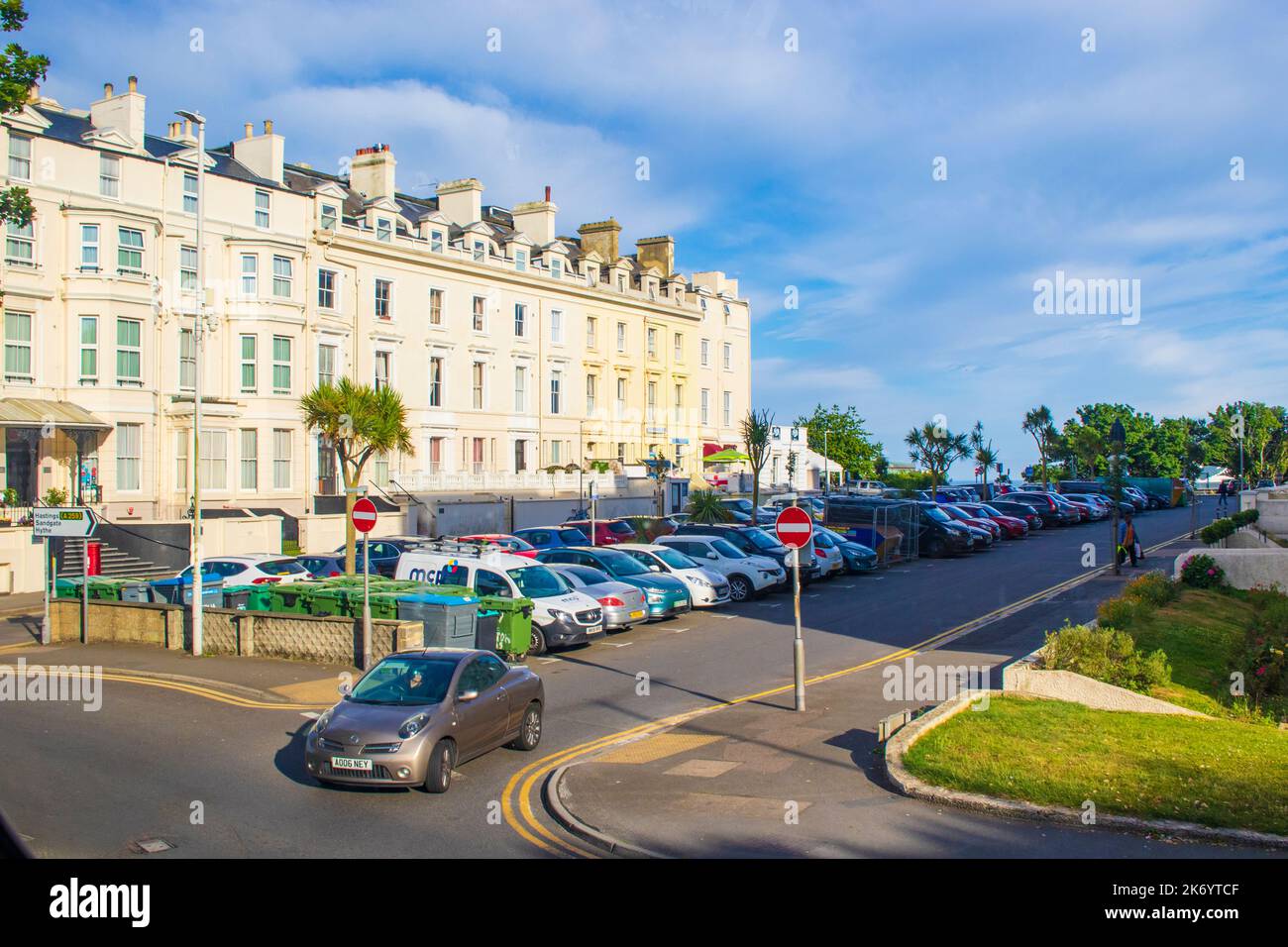 Beautiful white mansions at The Leas street in Folkestone town,Kent,UK ...