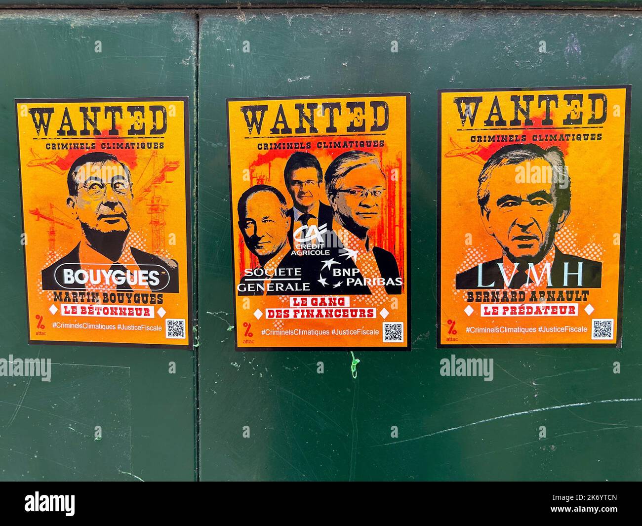 Paris, France, Detail, ATTAC N.G.O. Signs Protesting Extreme Rich ...