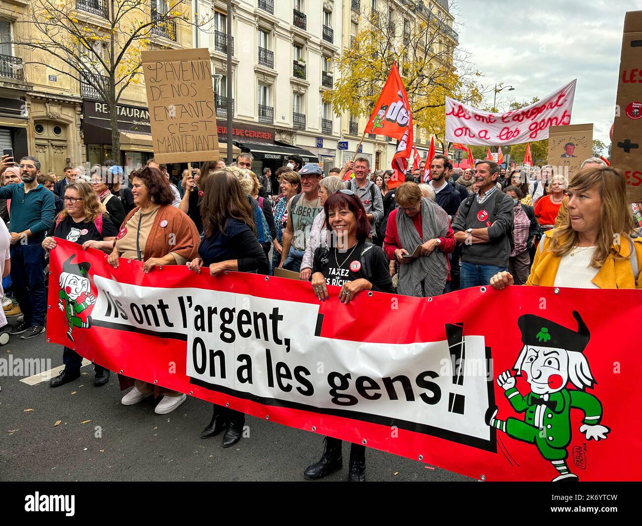 Paris, France, Large Crowd People, French Left Political Party, NUPES ...
