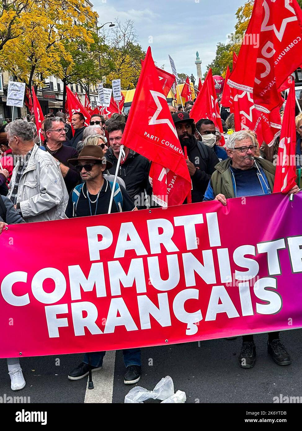 Paris, France, Crowd of People, Front, Marching, French Left Political ...