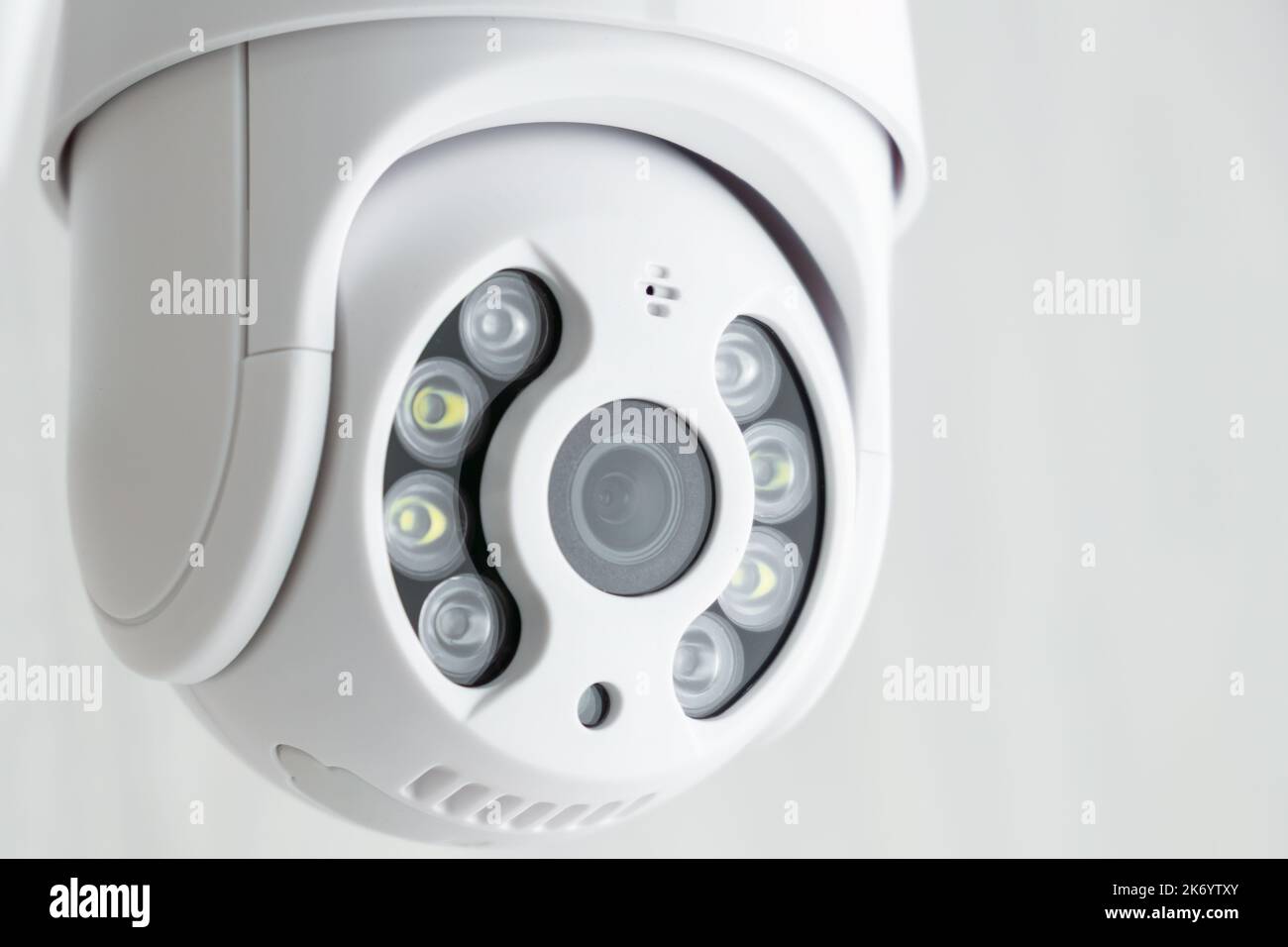 Security CCTV camera in office or shop building for protection against ...