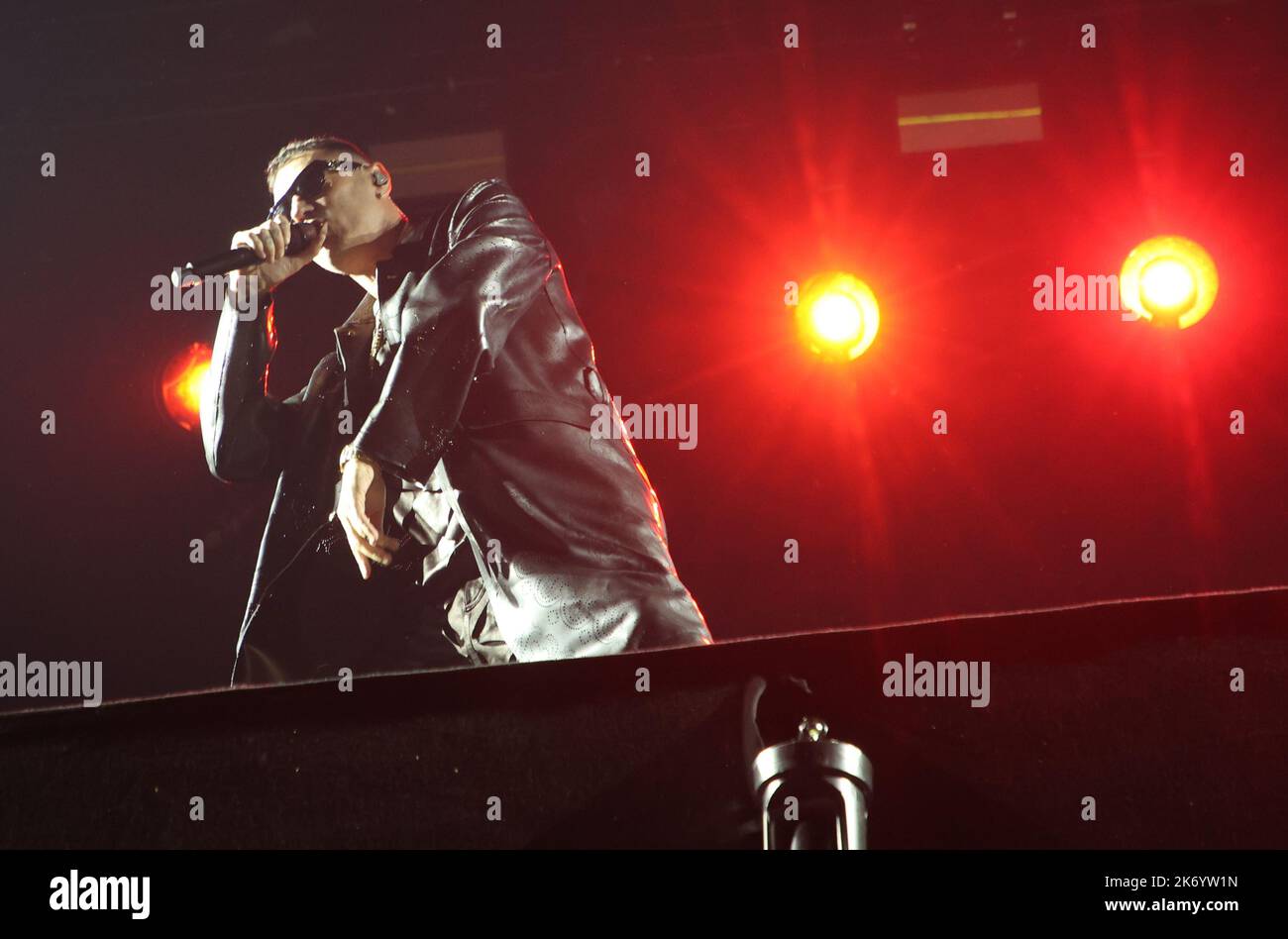 Italian rapper Marracash during “Persone” tour. Unipol Arena, Bologna ...
