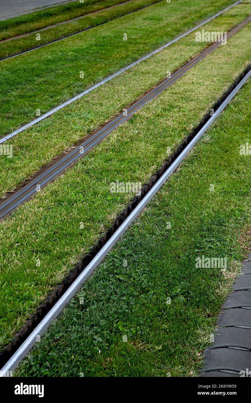 Train tram tracks hi-res stock photography and images - Alamy