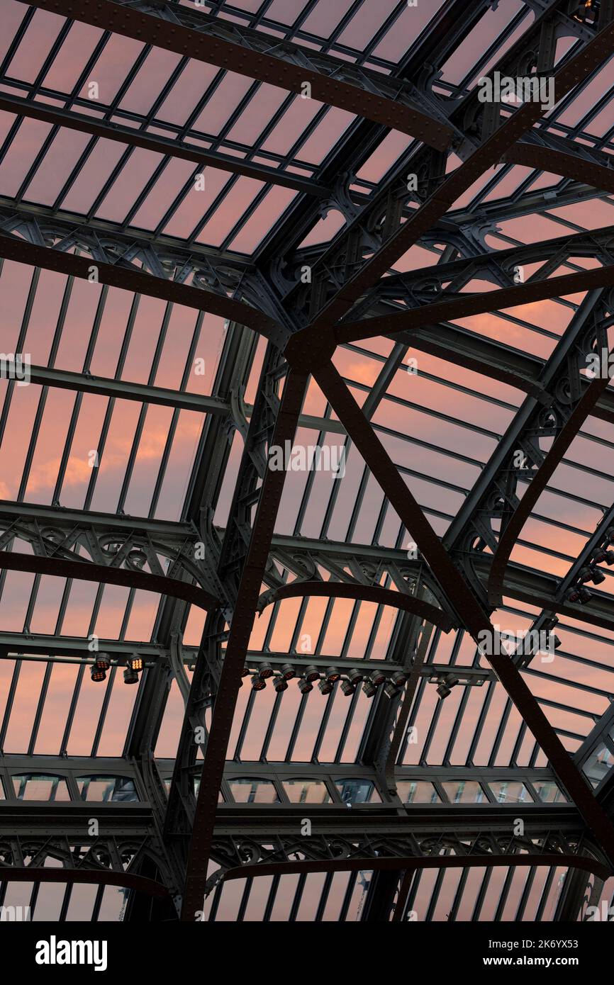 Metal frame in an old building Stock Photo - Alamy