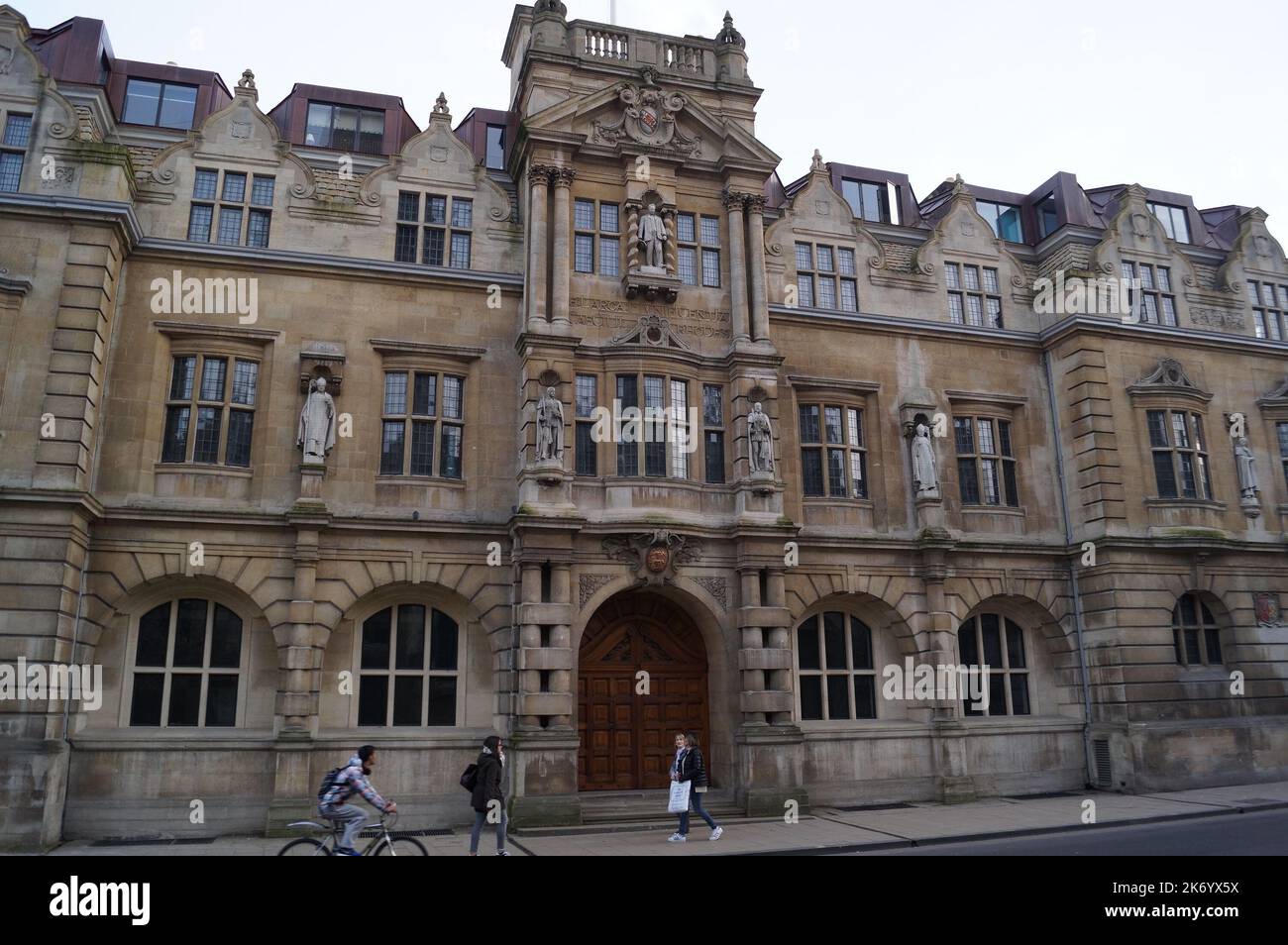 Oxford, UK: facade and main entrance of University College, in High ...