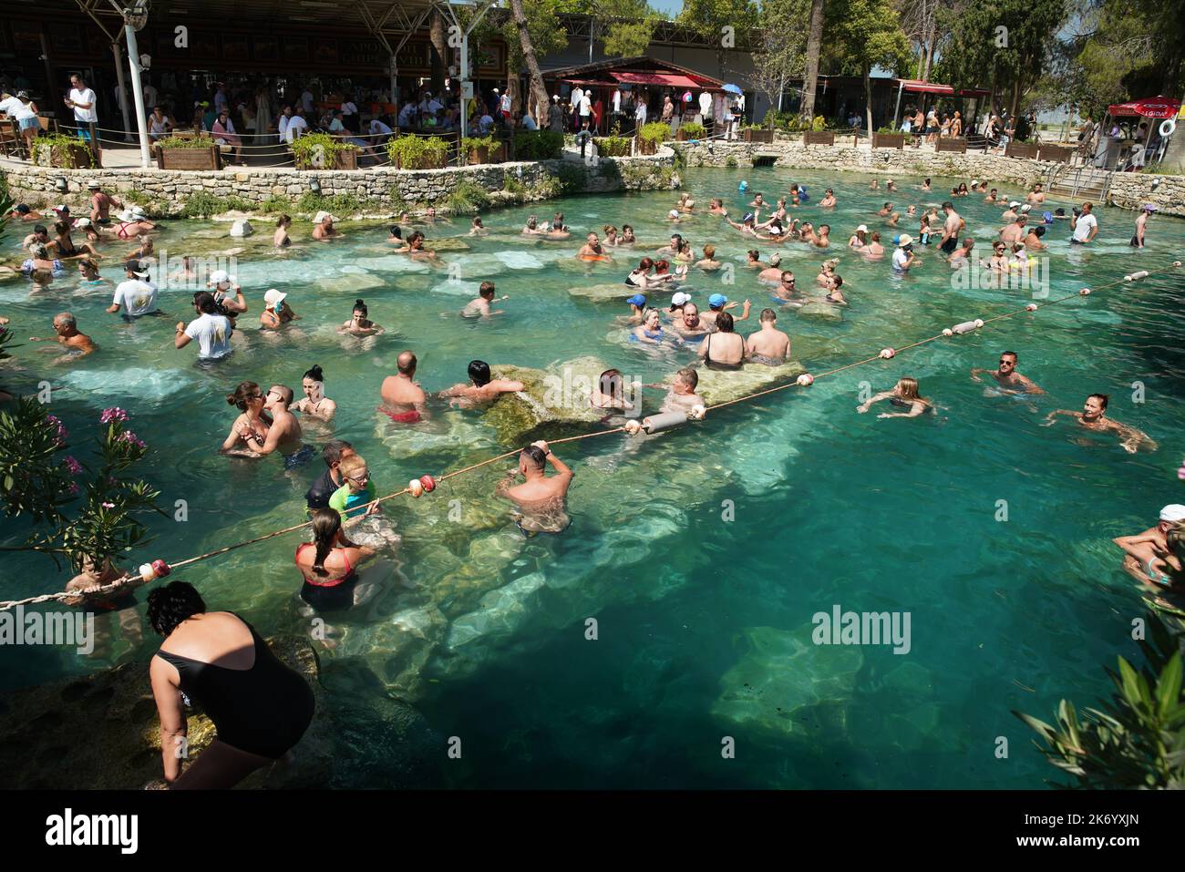 DENIZLI, TURKEY - JULY 19, 2022: Peaople at Antique Pool in Hierapolis ...