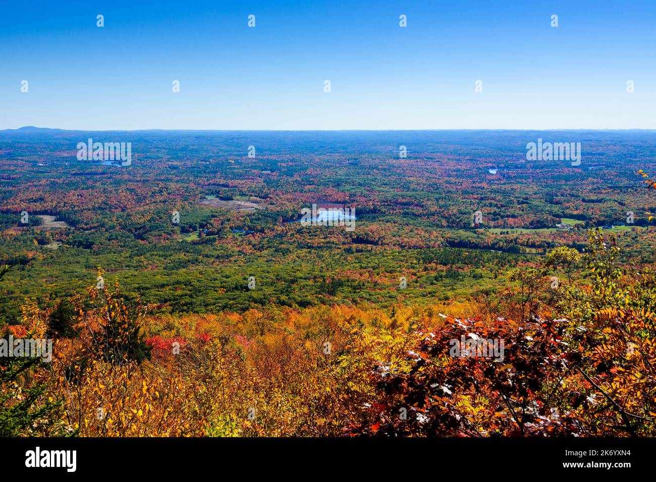 New Hampshire landscape and fall colors on the slope of mount Monadnock ...