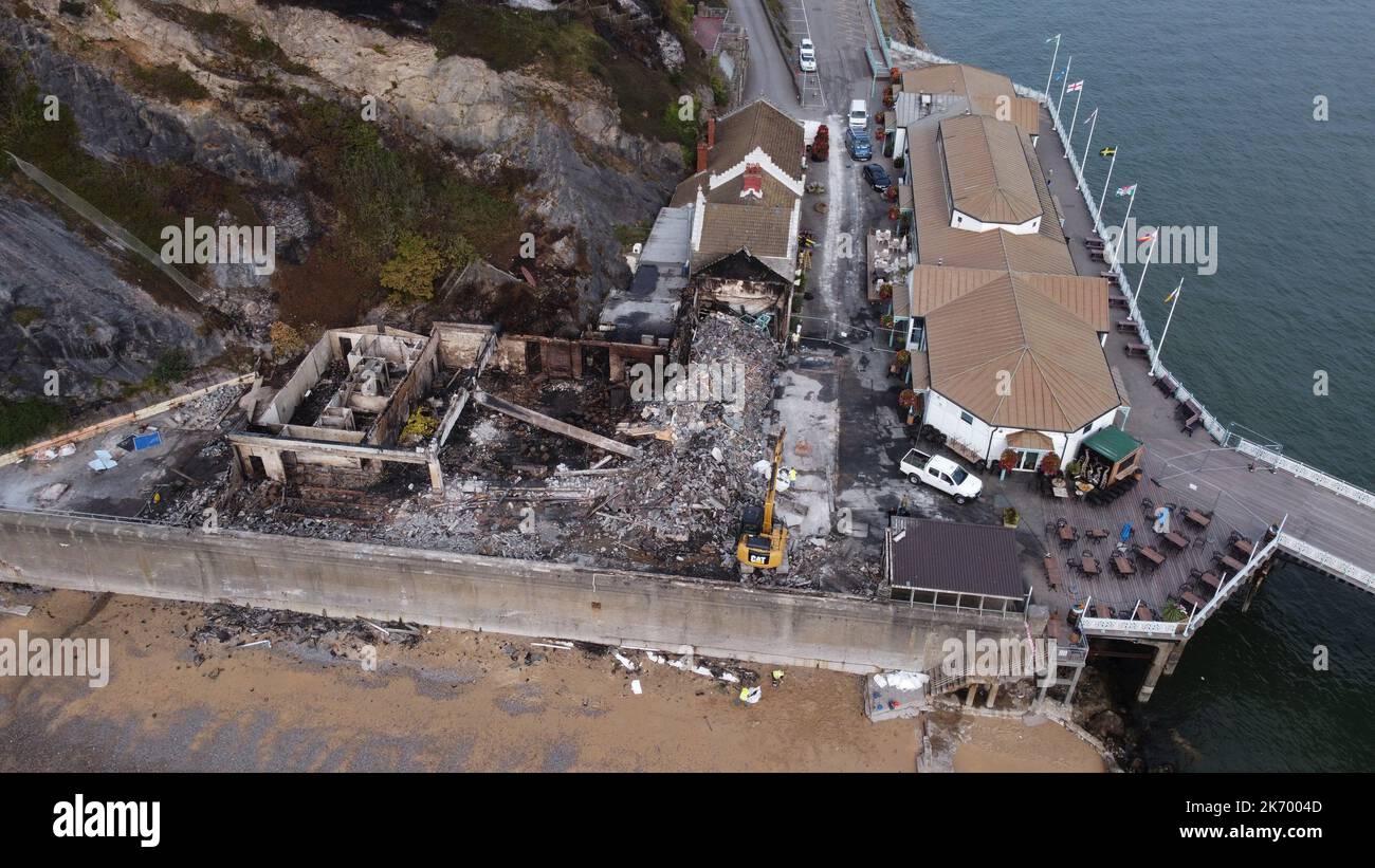 Aerial pictures show the devastating aftermath of A fire which ...