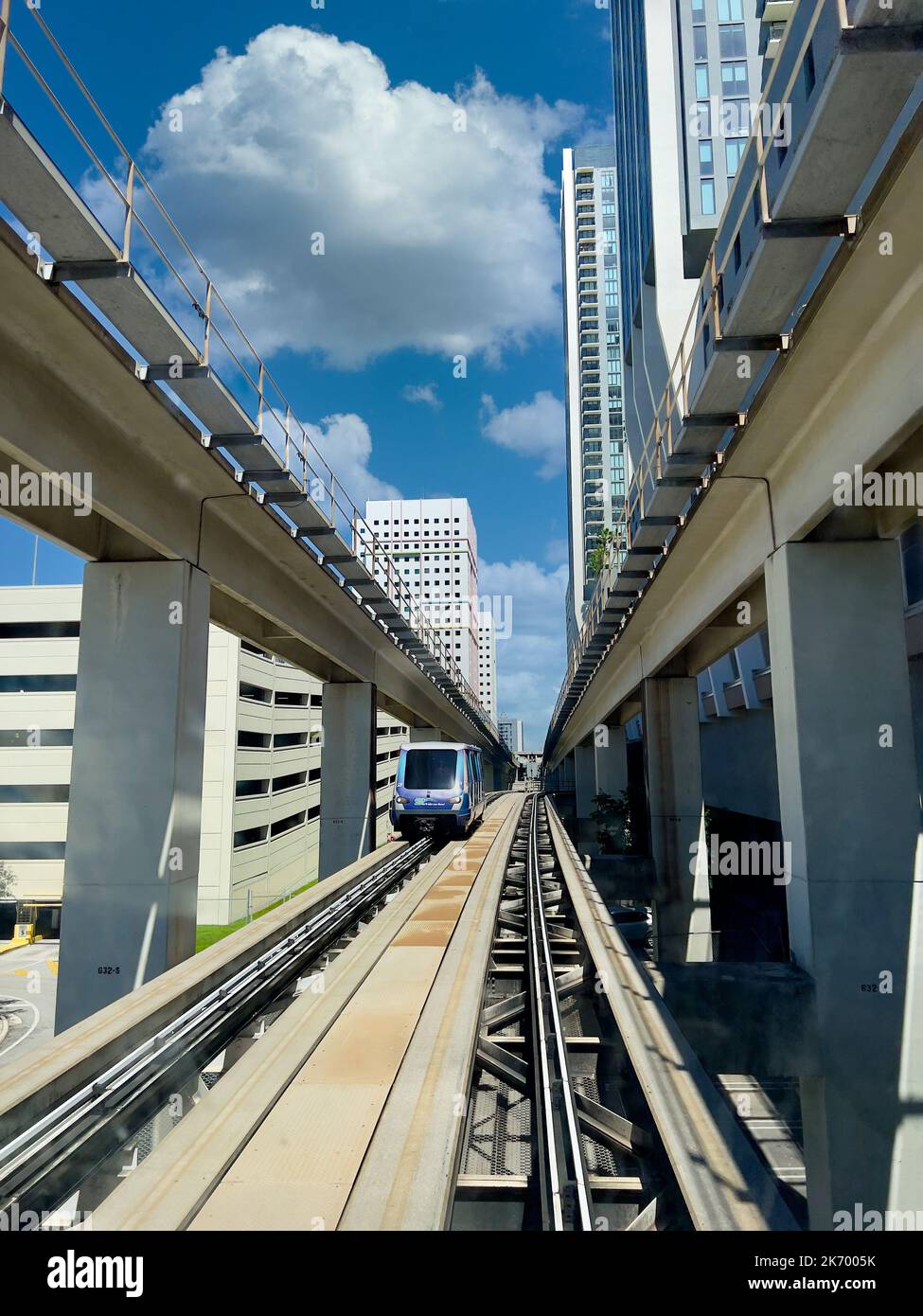 Miami downtown, rail public transport Stock Photo - Alamy