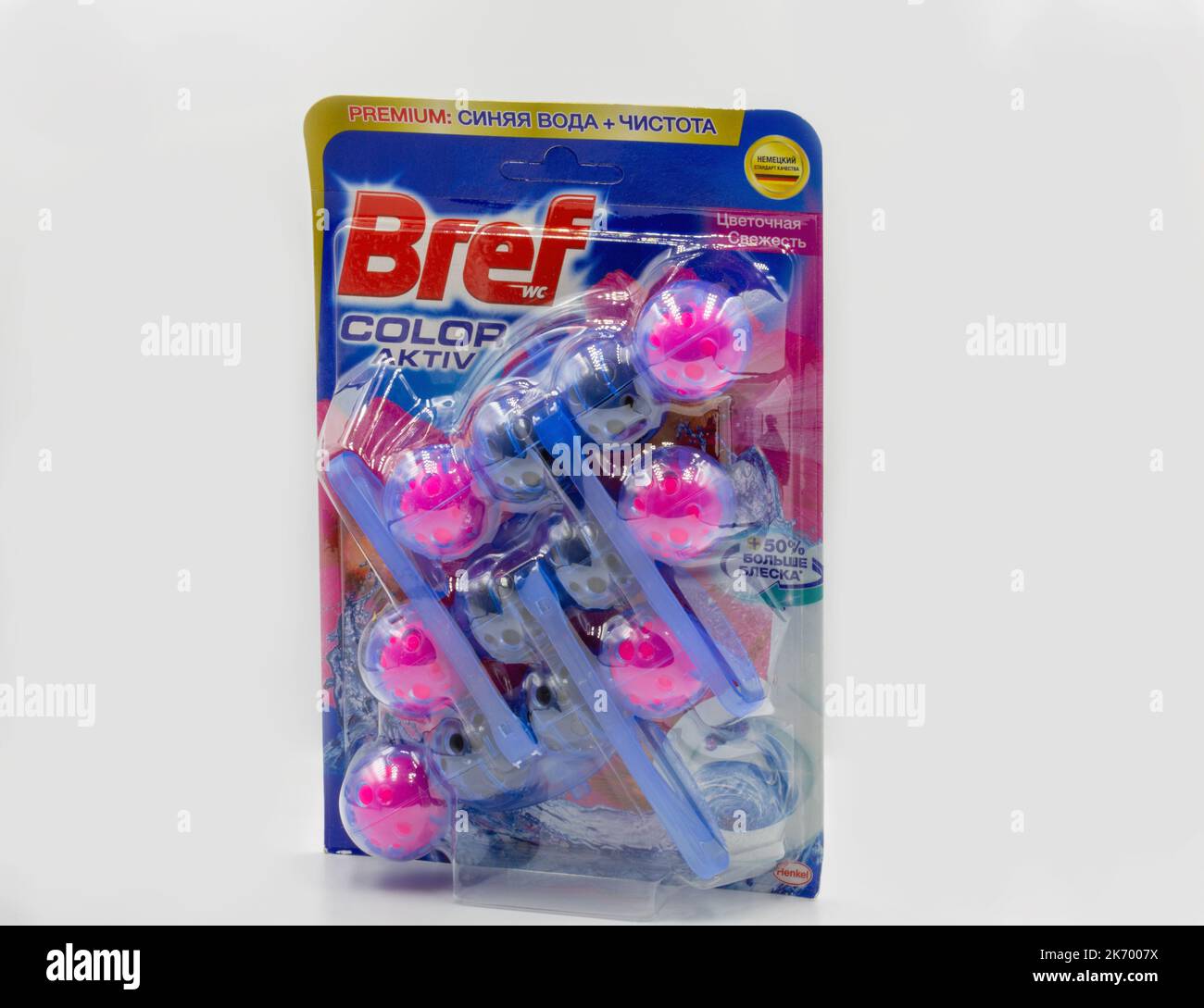 Kyiv, Ukraine - December 26, 2021: Studio shoot of Henkel Bref Premium ...