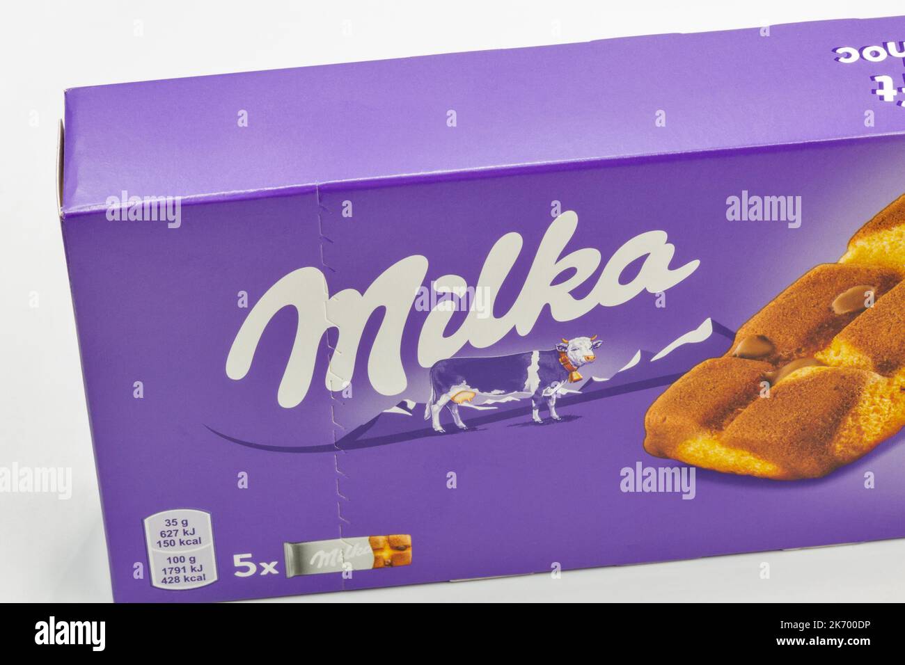 Kyiv, Ukraine - May 06, 2022: Studio shoot of Milka Soft and Choc snak ...
