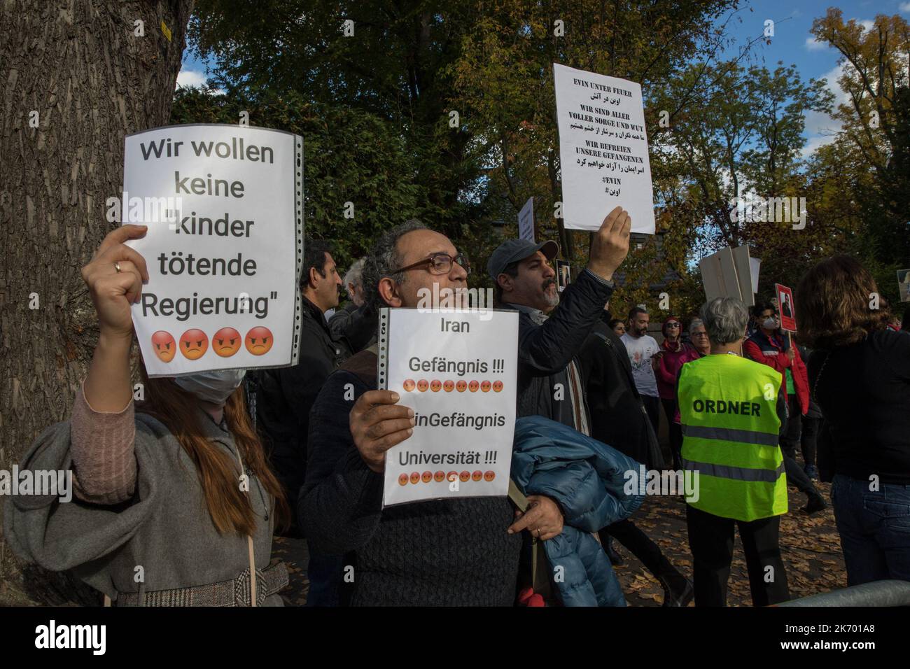 Berlin, Germany. 16th Oct, 2022. Protesters gathered at the Embassy of ...