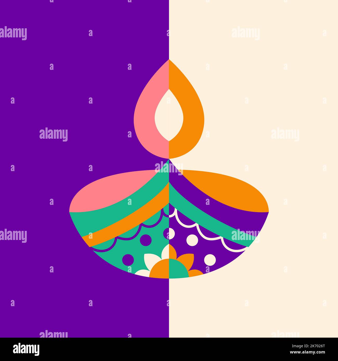 Diwali Flat Candle Symbol Stock Vector Image & Art - Alamy