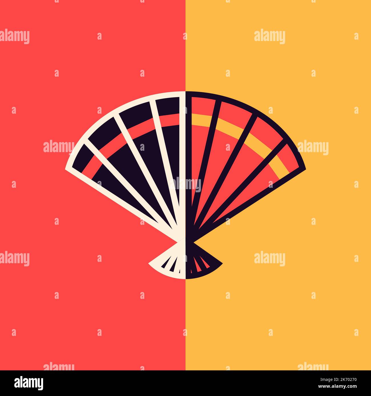 Gold fan japanese Stock Vector Images - Alamy