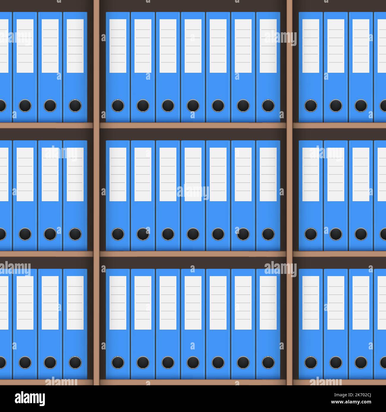 Office folders on shelves pattern. Business hard covered document ...