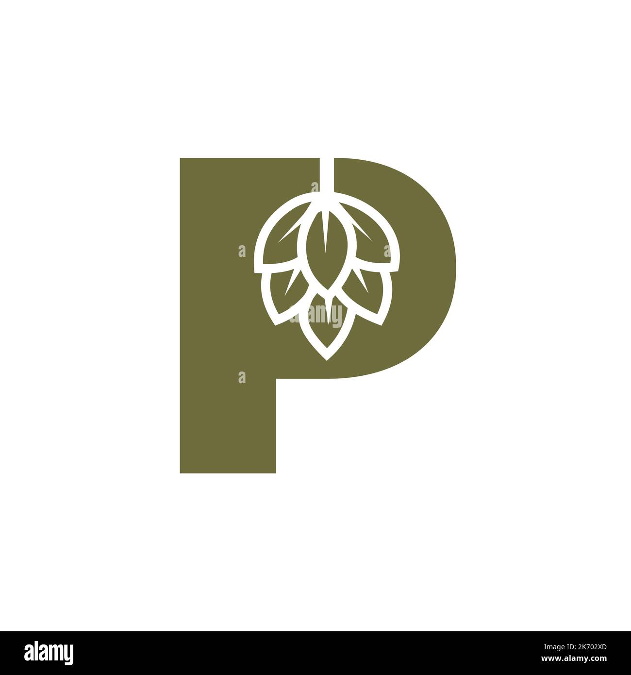 Initial Letter P Brewing Logo With Beer Icon Vector Template Stock ...