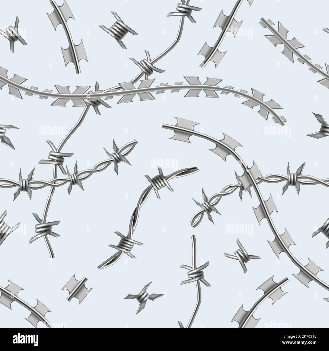 Barbed wire pattern. Barriers for prisons steel seamless templates ...