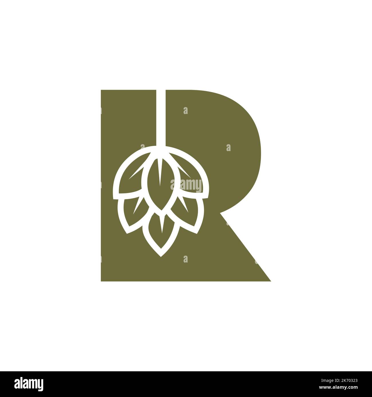 Initial Letter R Brewing Logo With Beer Icon Vector Template Stock ...