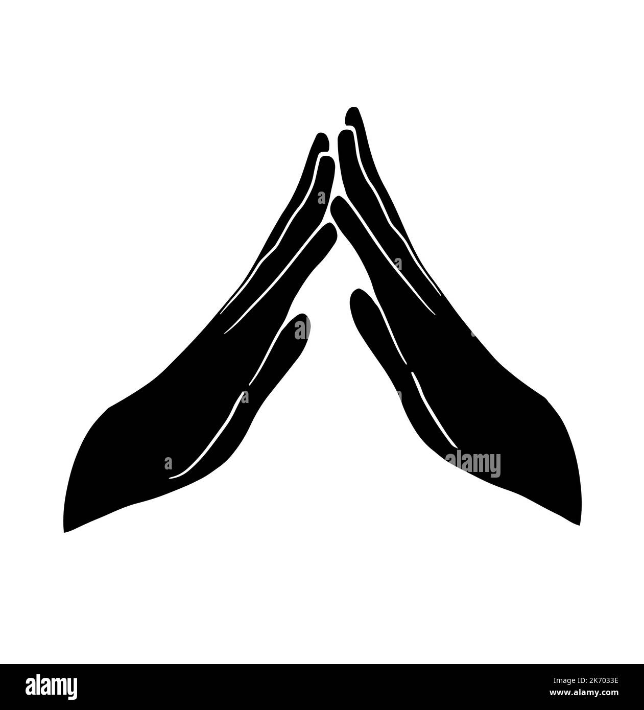 Prayer Icon. Hands praying silhouette. Vector illustration Stock Vector ...