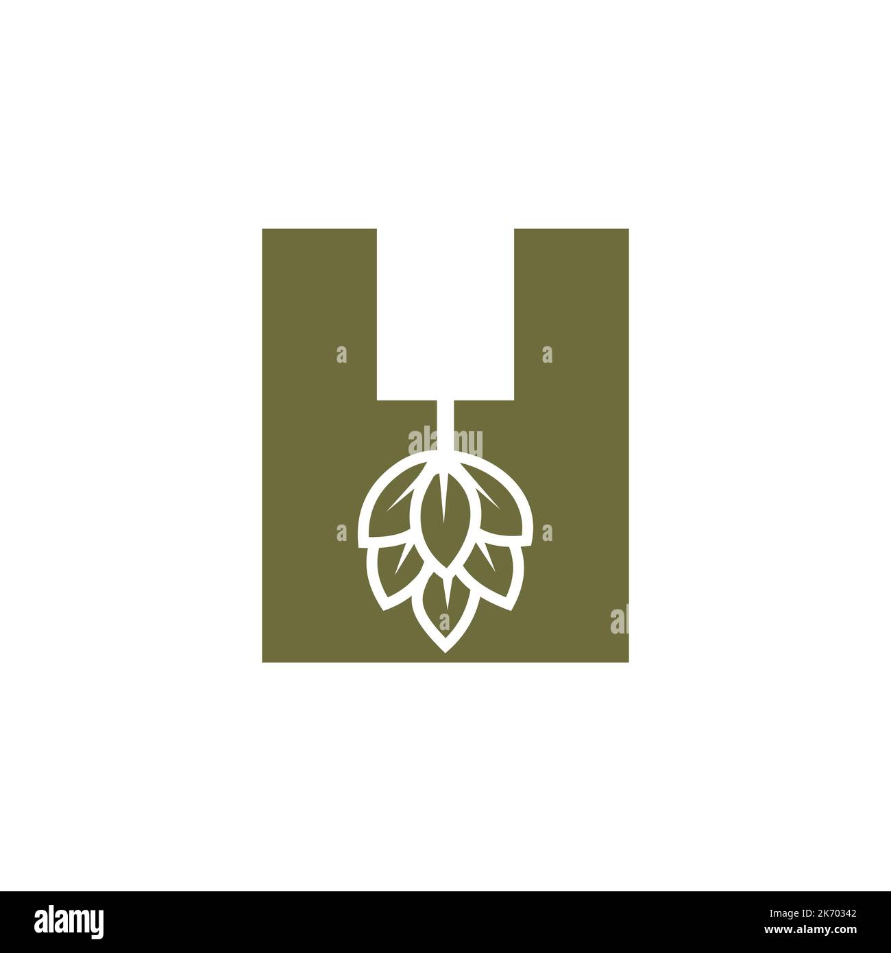 Initial Letter H Brewing Logo With Beer Icon Vector Template Stock ...