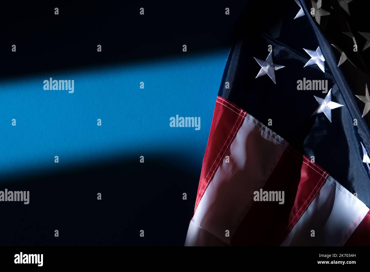 American Flag in shadows and light. Horizontal patriot U.S theme poster ...