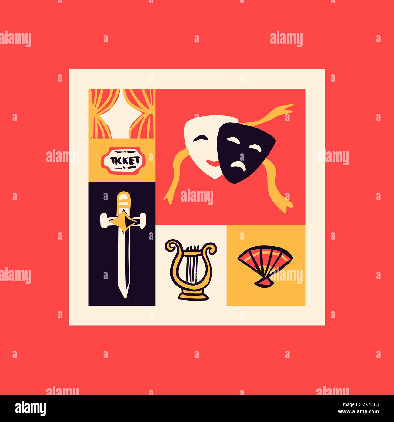 Vintage theater stage Stock Vector Images - Alamy