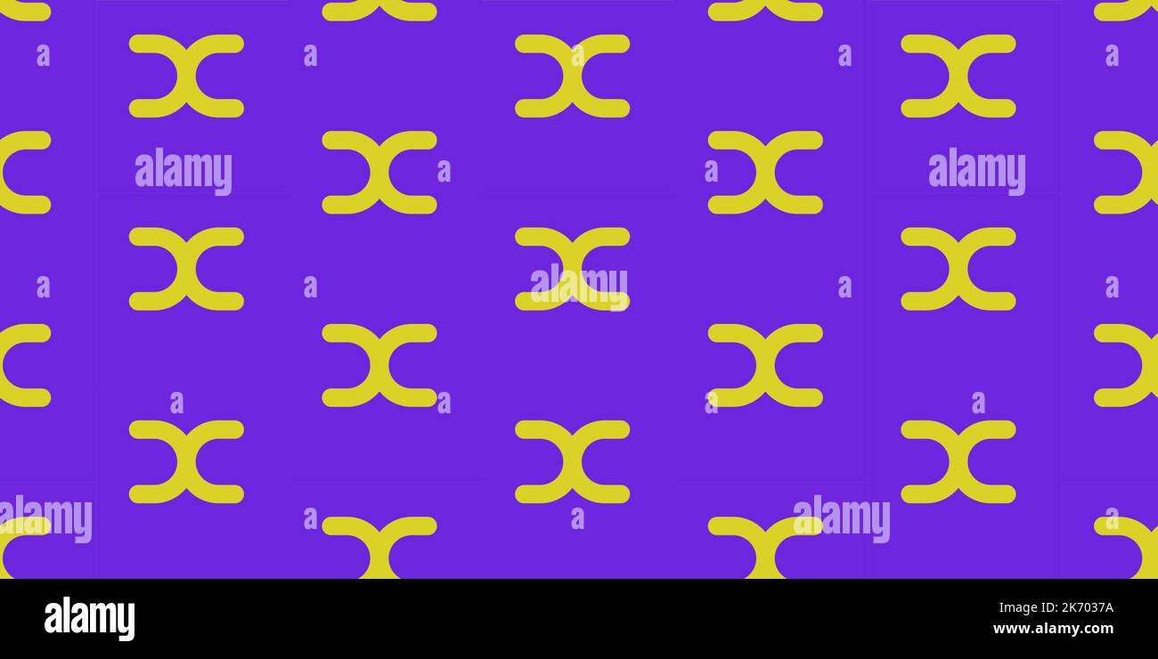 Luxury seamless pattern made of yellow x shapes on purple background ...