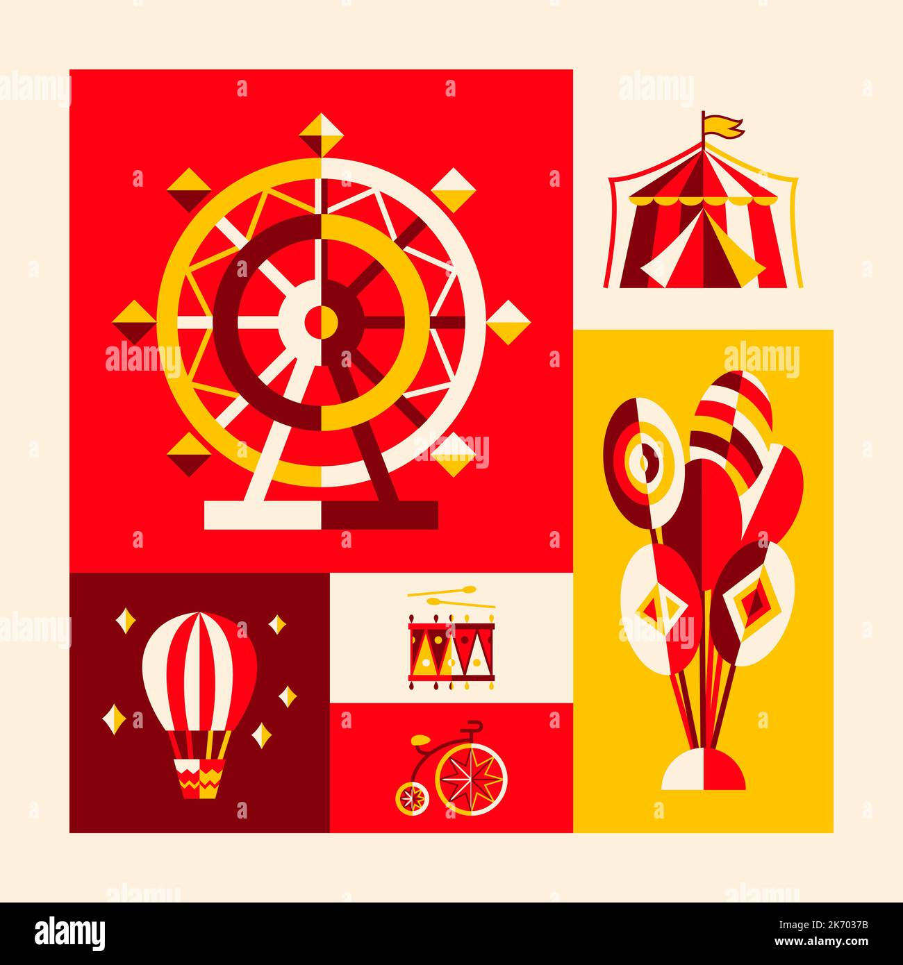 Circus Flat Color Symbols Stock Vector Image And Art Alamy