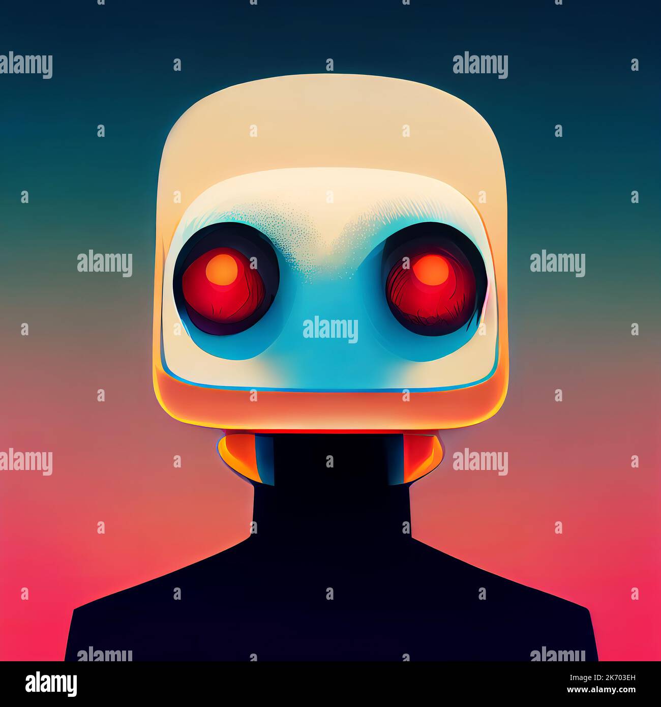 Robot portrait. Scientific invention. Space robot cartoon character ...