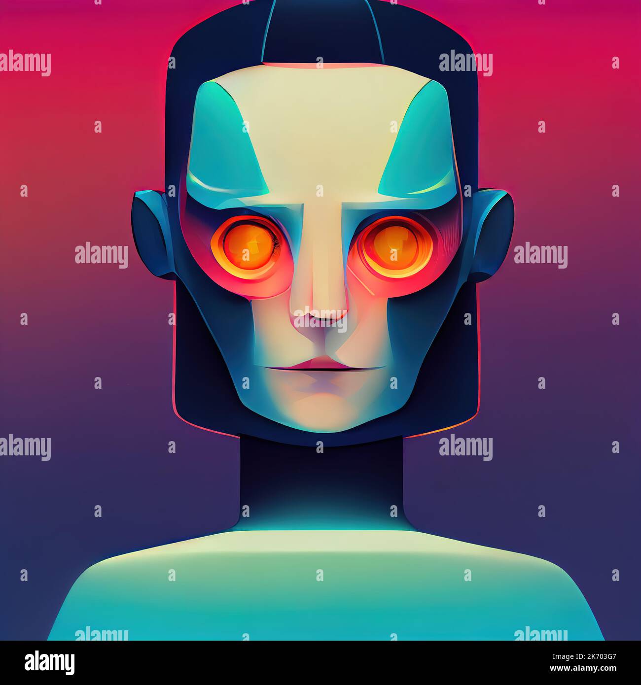 Cartoon Robot Face