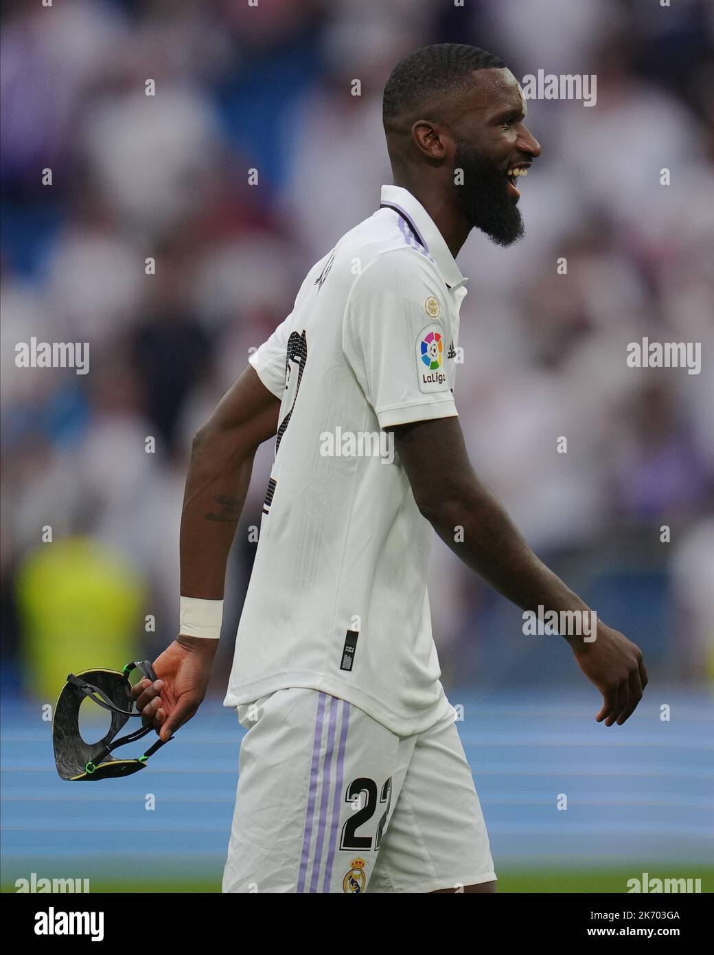 Antonio Rudiger of Real Madrid celebrates the victory at full time ...