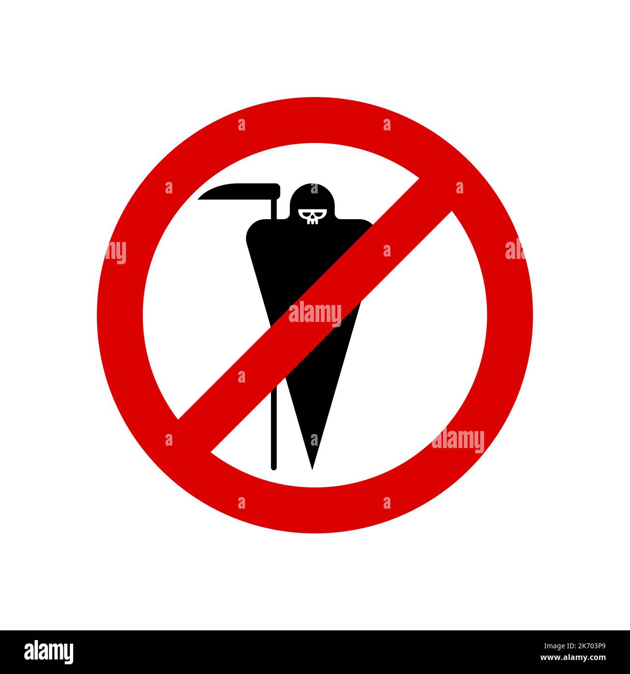 Stop Grim Reaper. Red road sign Prohibiting. Ban Death Stock Vector ...