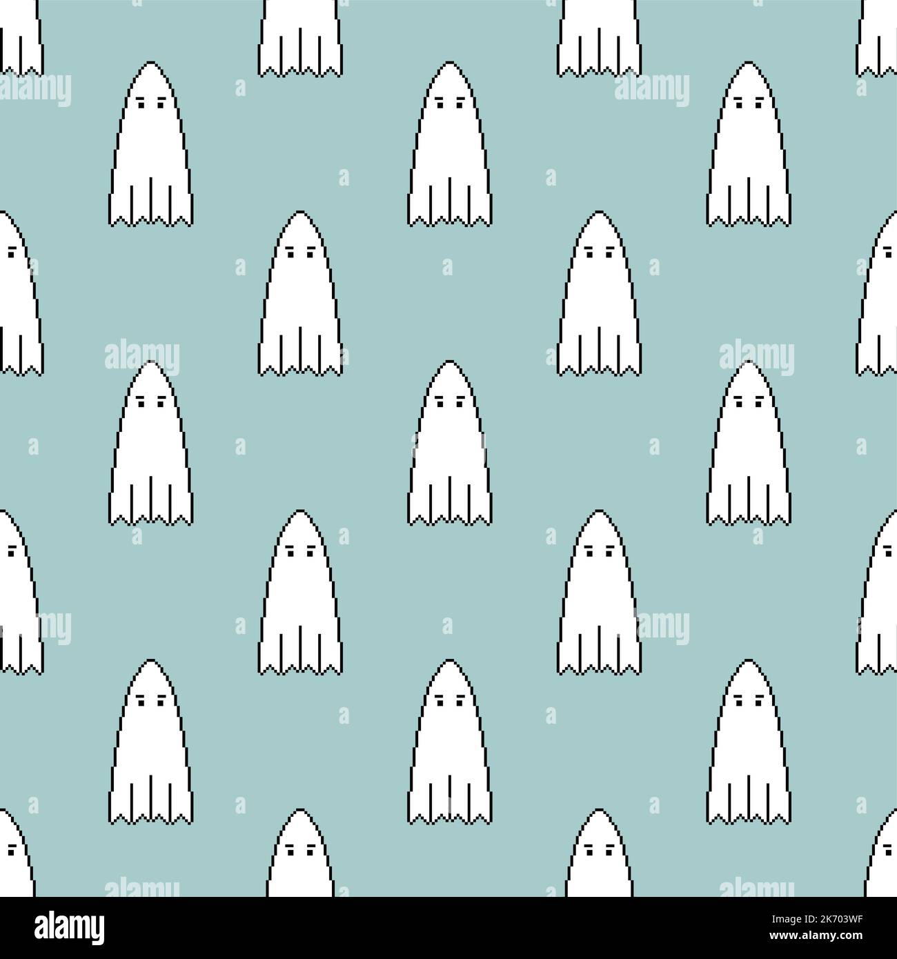 Ghost Pixel art Pattern seamless. 8 bit spook Background. pixelated ...