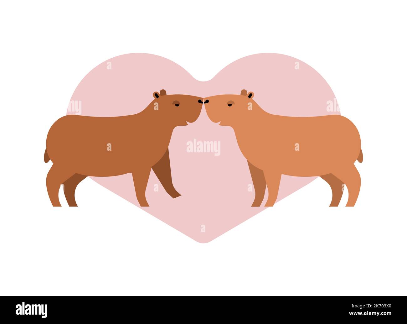 Capybara love. guinea pig and heart. Vector illustration Stock Vector ...