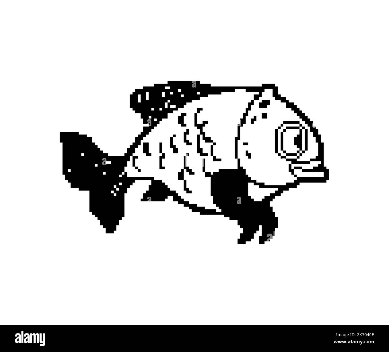 Fish Pixel art. 8 bit Carp. pixelated Vector illustration Stock Vector ...