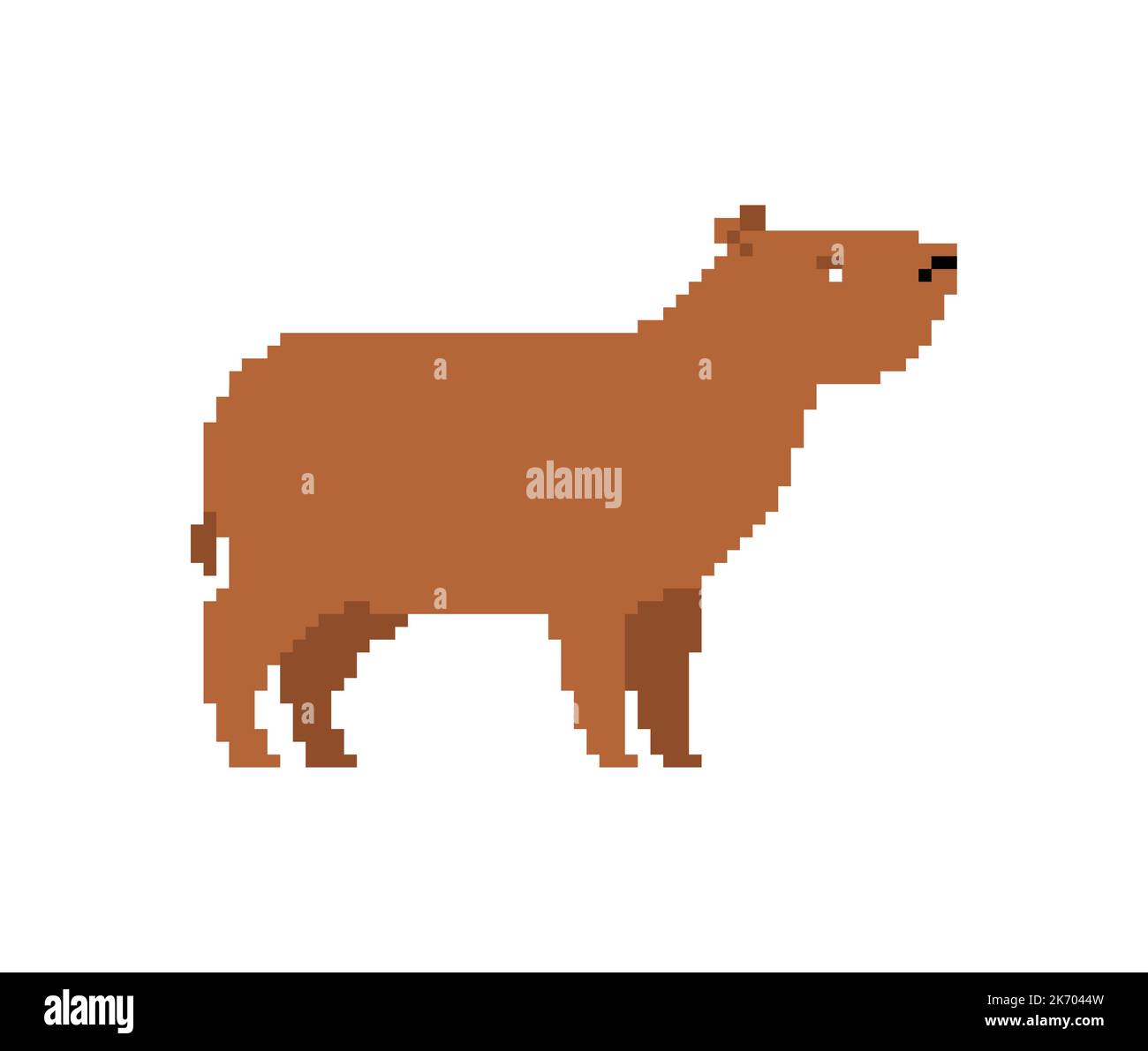 Capybara Pixel art. 8 bit guinea pig. pixelated Vector illustration ...