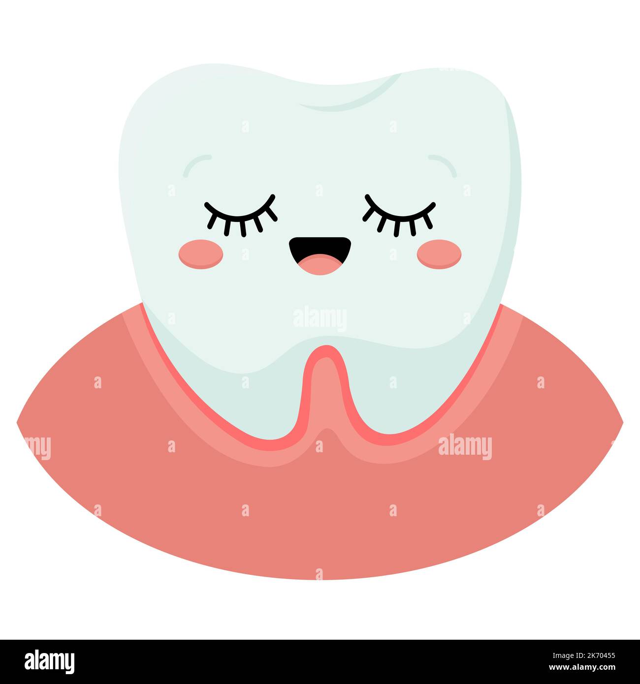 Cartoon tooth illustration. Happy sleeping tooth. Vector illustration ...