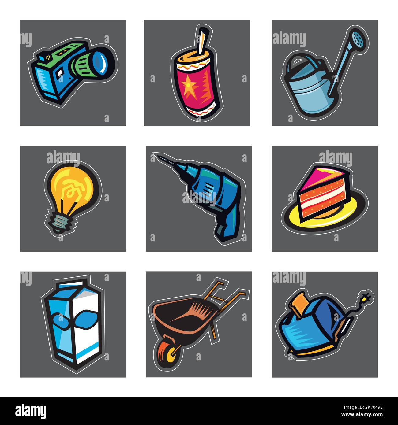 Set of colorful retro cartoons Stock Vector Image & Art - Alamy