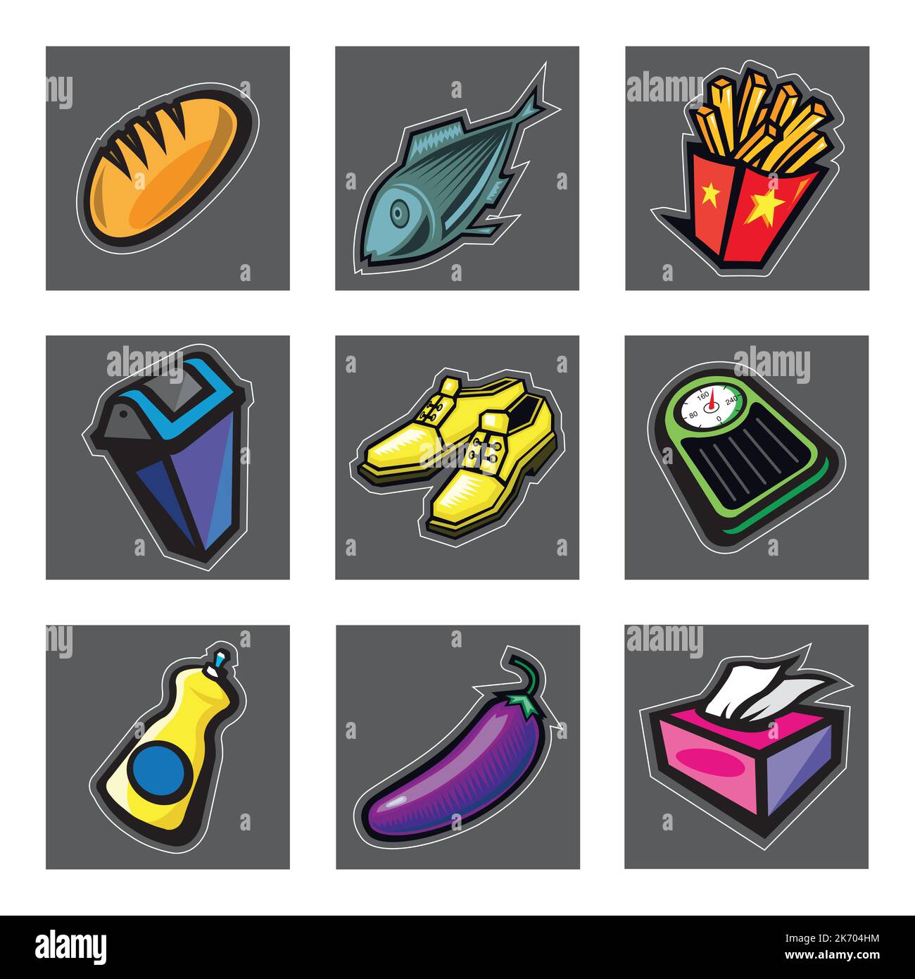 Set of colorful retro cartoons Stock Vector Image & Art - Alamy