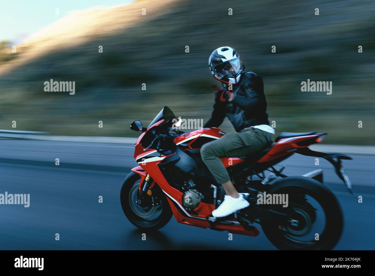 Highway Blur Motorcycle Motion Blur Motorbike Hi Res Stock Photography