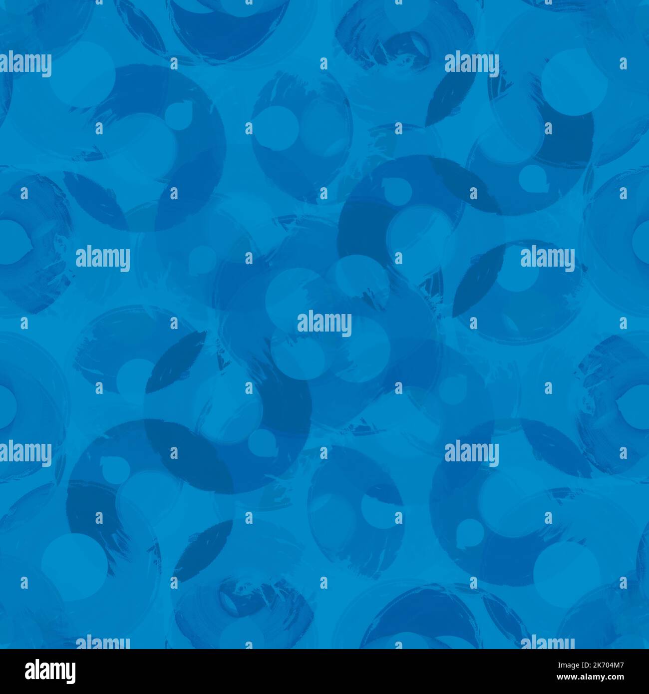 Seamless pattern with strokes azure,capri semi-rings paint brush ...
