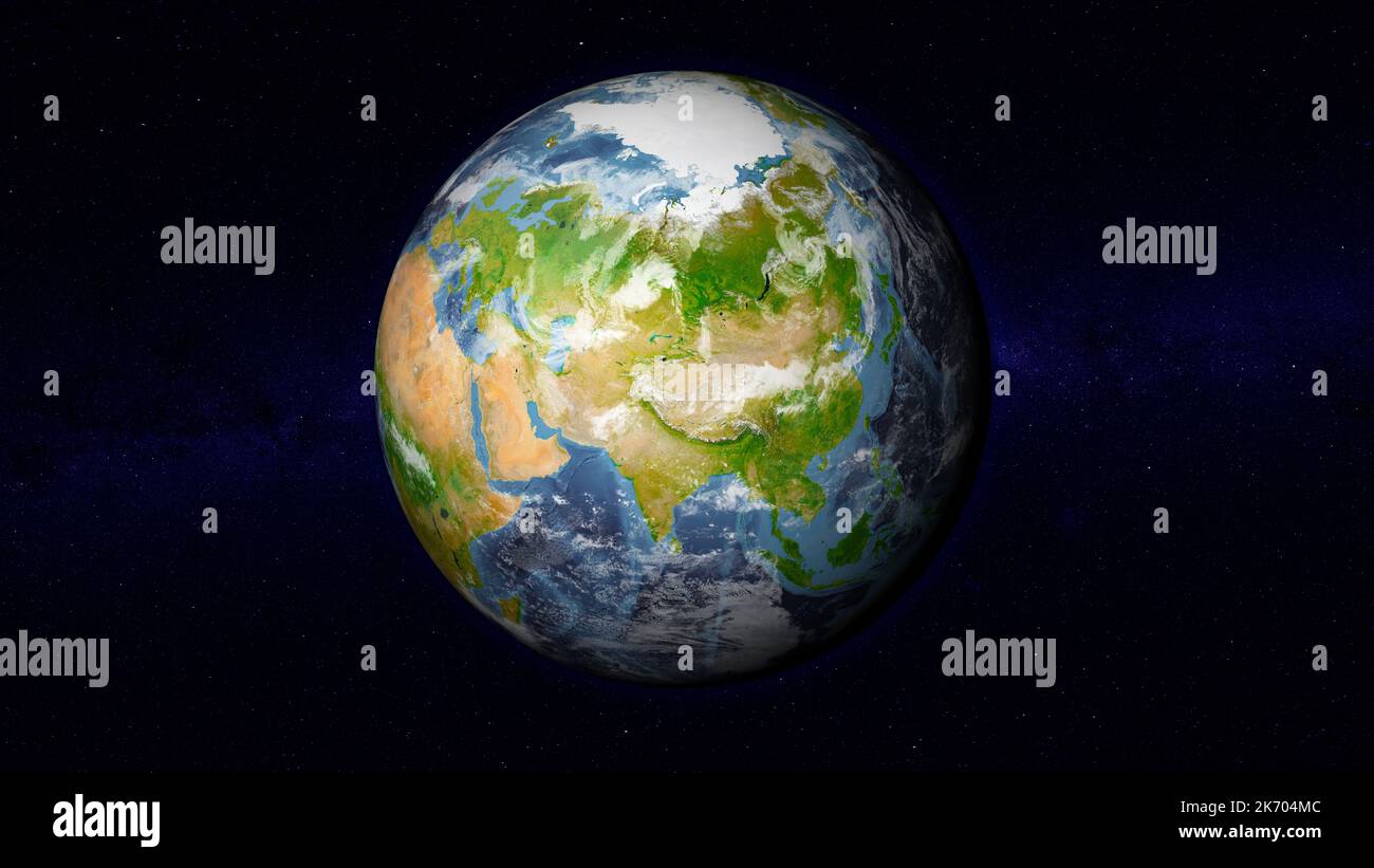 Realistic Earth globe focused on Asia Stock Photo - Alamy