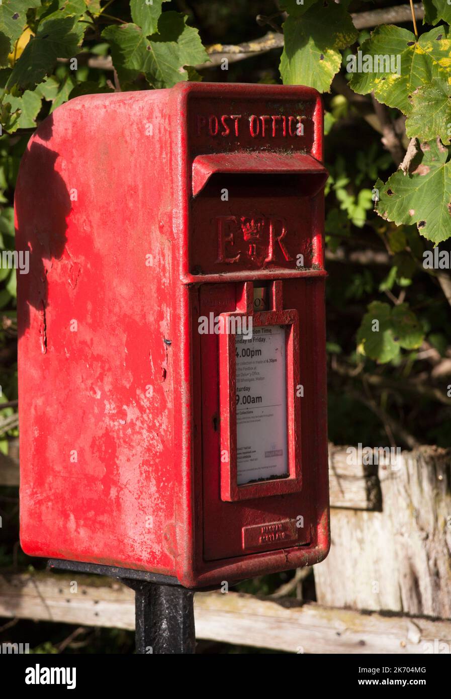 Small British post box in rural area Stock Photo - Alamy