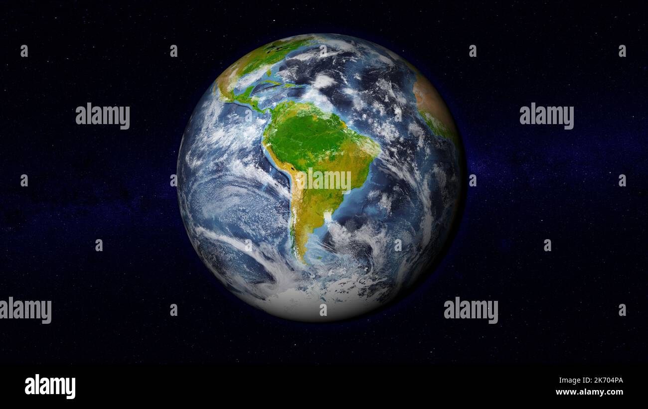 Realistic Earth globe focused on South America Stock Photo - Alamy