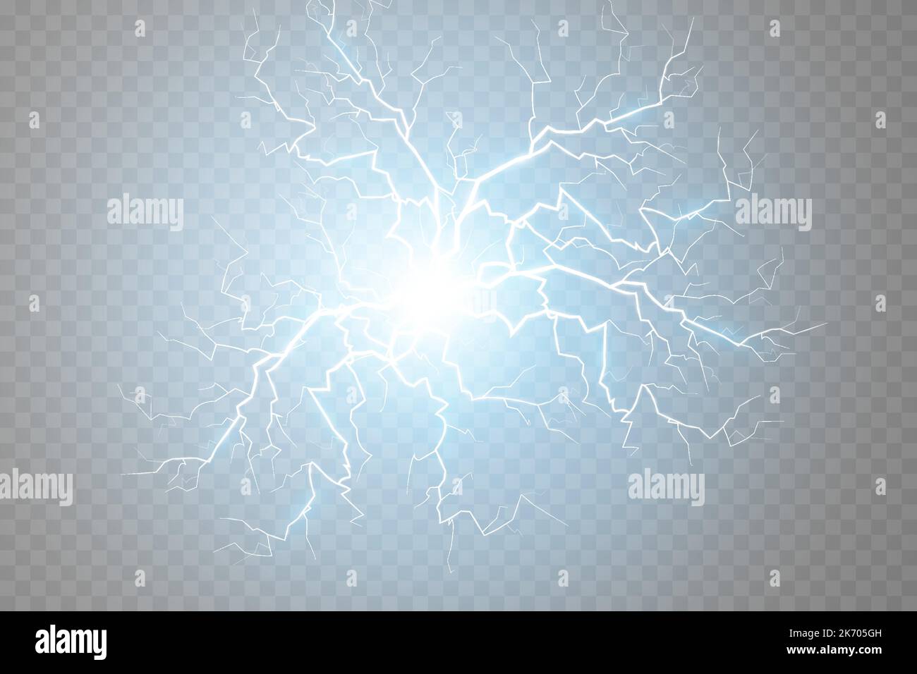 A set of Magic lightning and bright lighting effects. Vector ...