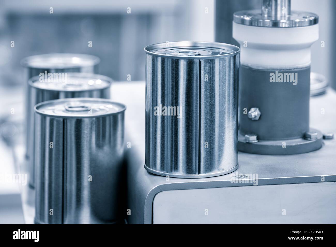 Industrial machine used in canning production. Production of products ...