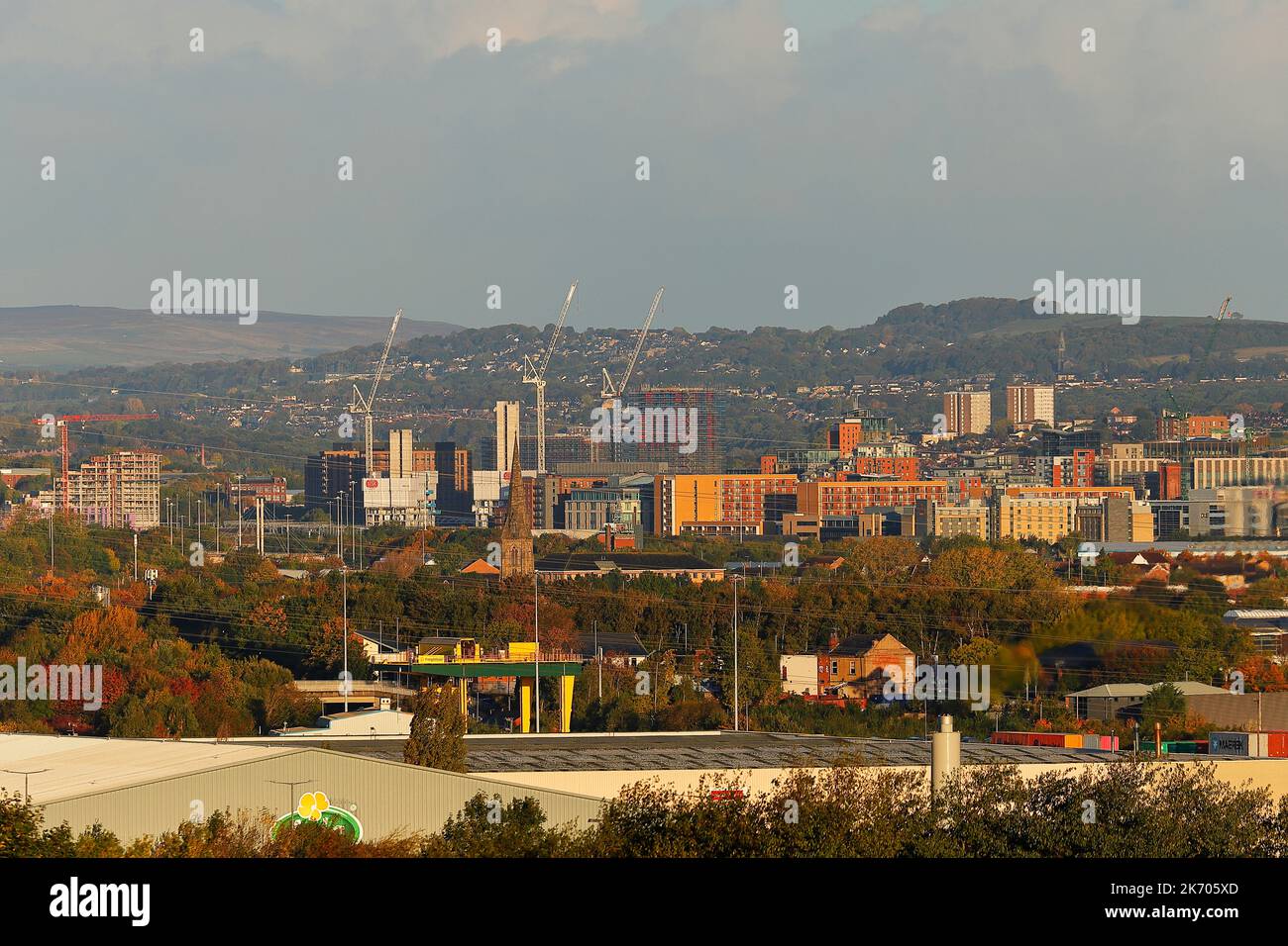 A view across Leeds City from Rothwell Country Park Stock Photo - Alamy