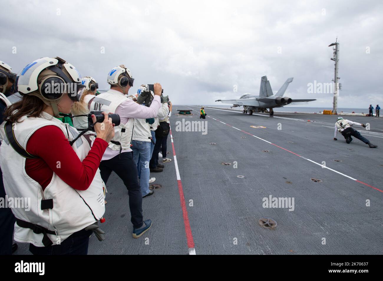 Educators, first responders and business owners observe flight ...