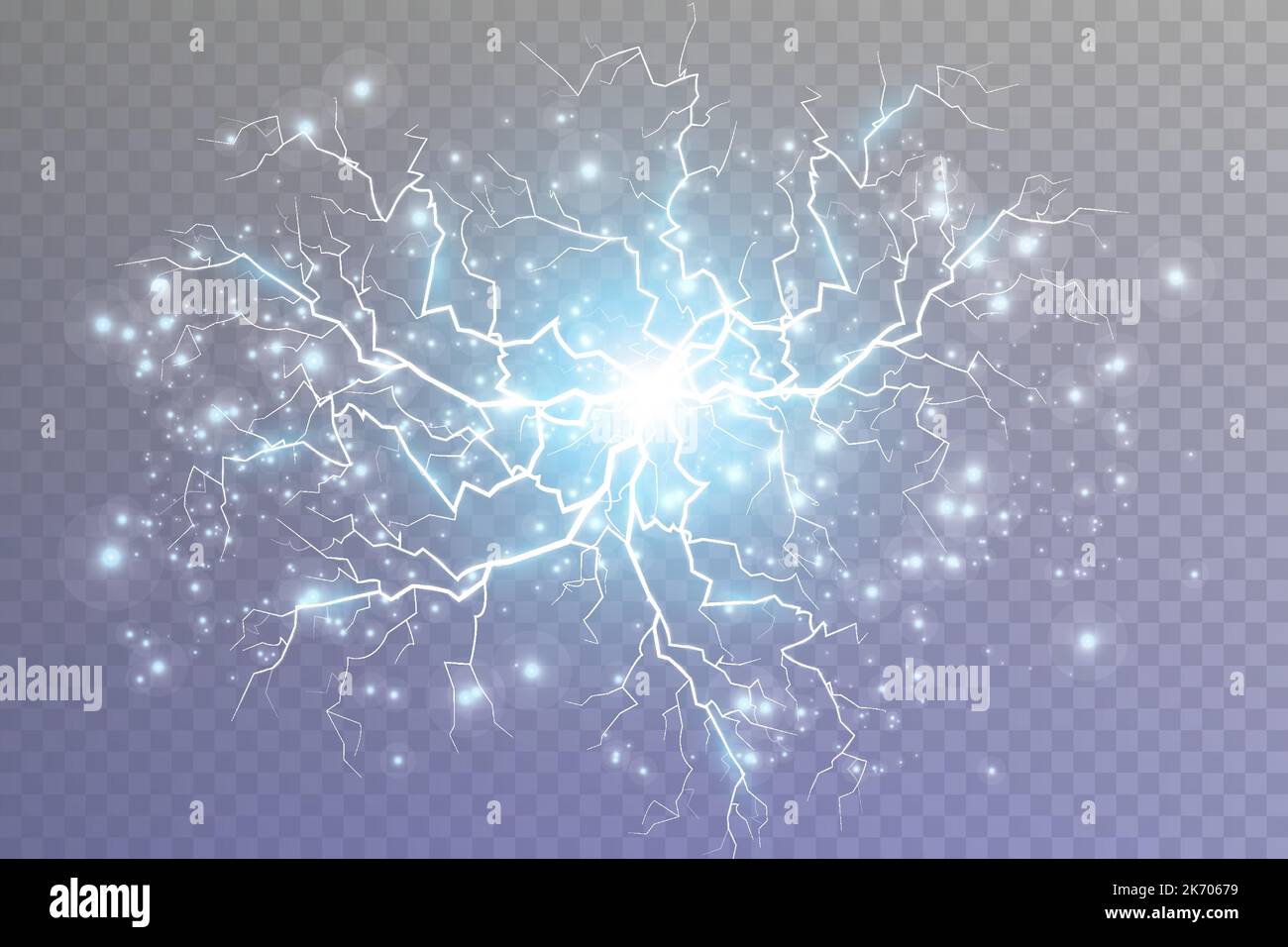 A set of Magic lightning and bright lighting effects. Vector ...