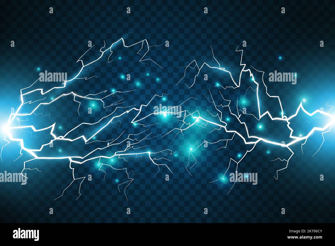 A set of Magic lightning and bright lighting effects. Vector ...